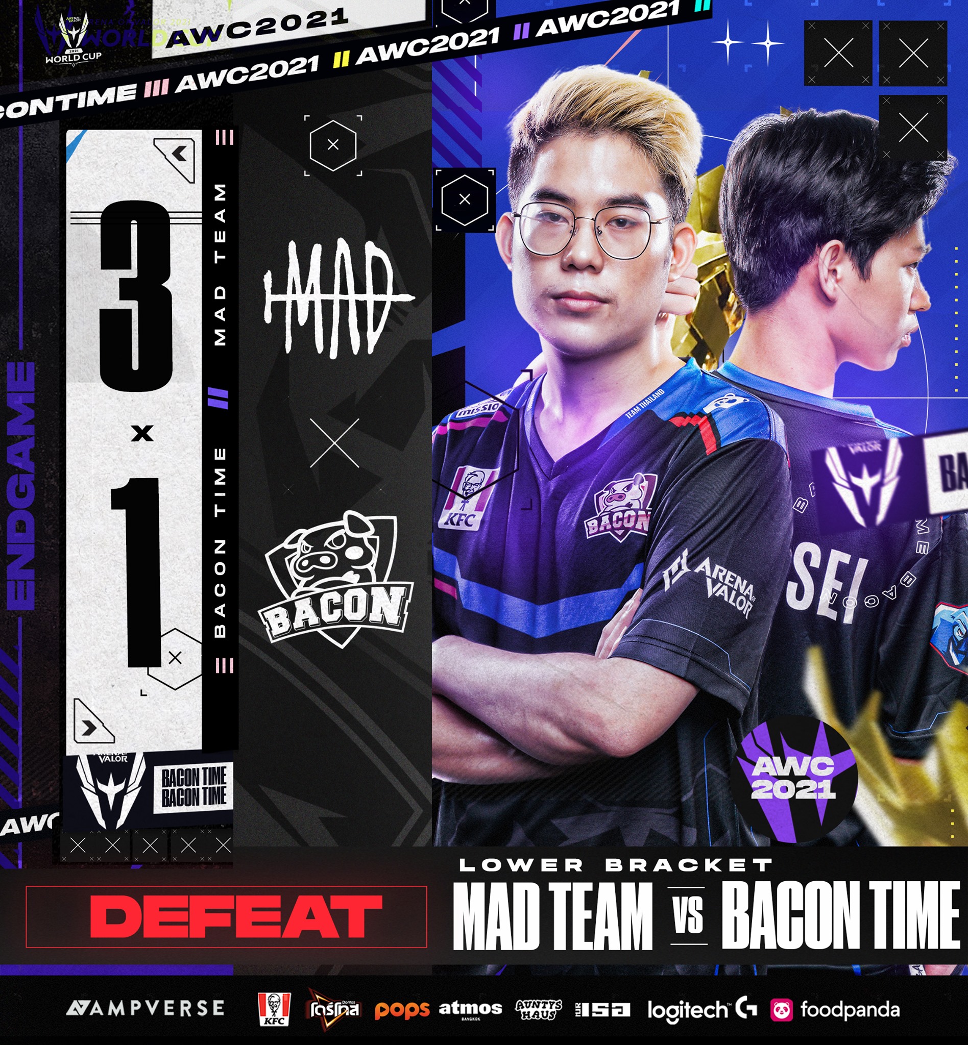 Bacon Time พ่าย MAD Team ตกรอบ AWC 2021 | ONE Esports Thailand