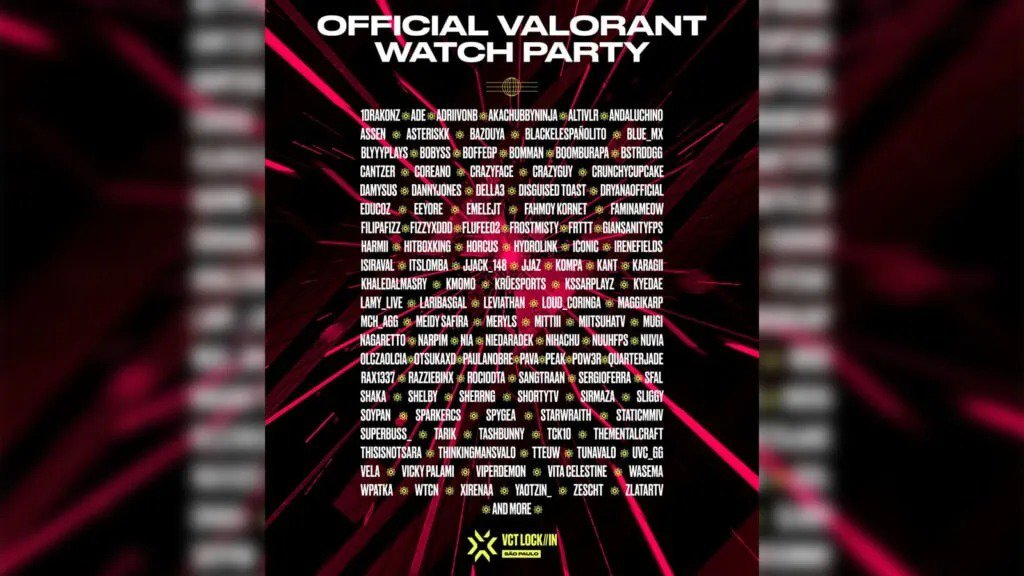 VCT Lock In: รวมลิสต์สตรีมเมอร์ที่เข้าร่วม Watch Party | ONE Esports ...