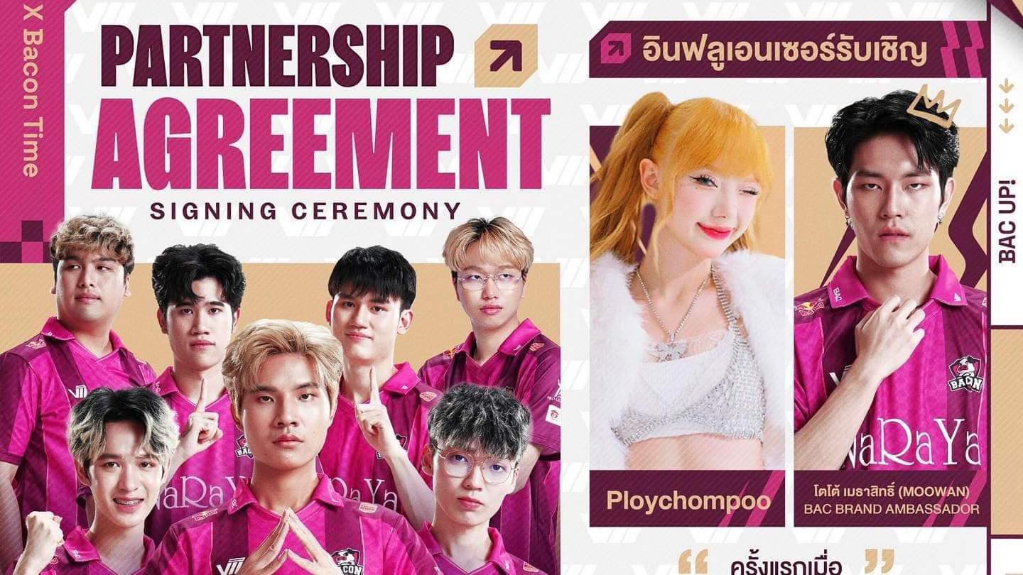 Bacon Time จัดงานเซ็นพาร์ทเนอร์ NaRaYa หนุนทีม | ONE Esports Thailand