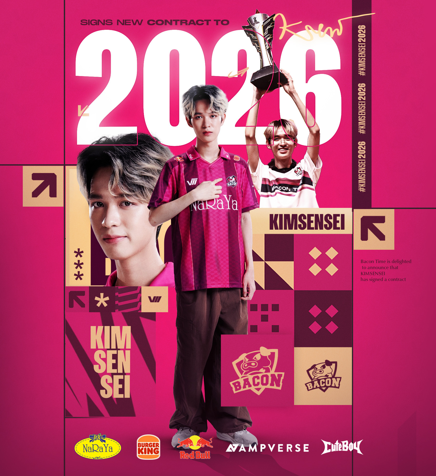 Bacon Time ต่อสัญญายาว MarkKy - Kimsensei ก่อนลุย APL 2024 | ONE ...