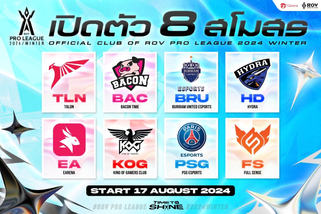 Garena คอนเฟิร์ม 8 ทีมร่วมศึก RoV Pro League 2024 Winter | ONE Esports Thailand