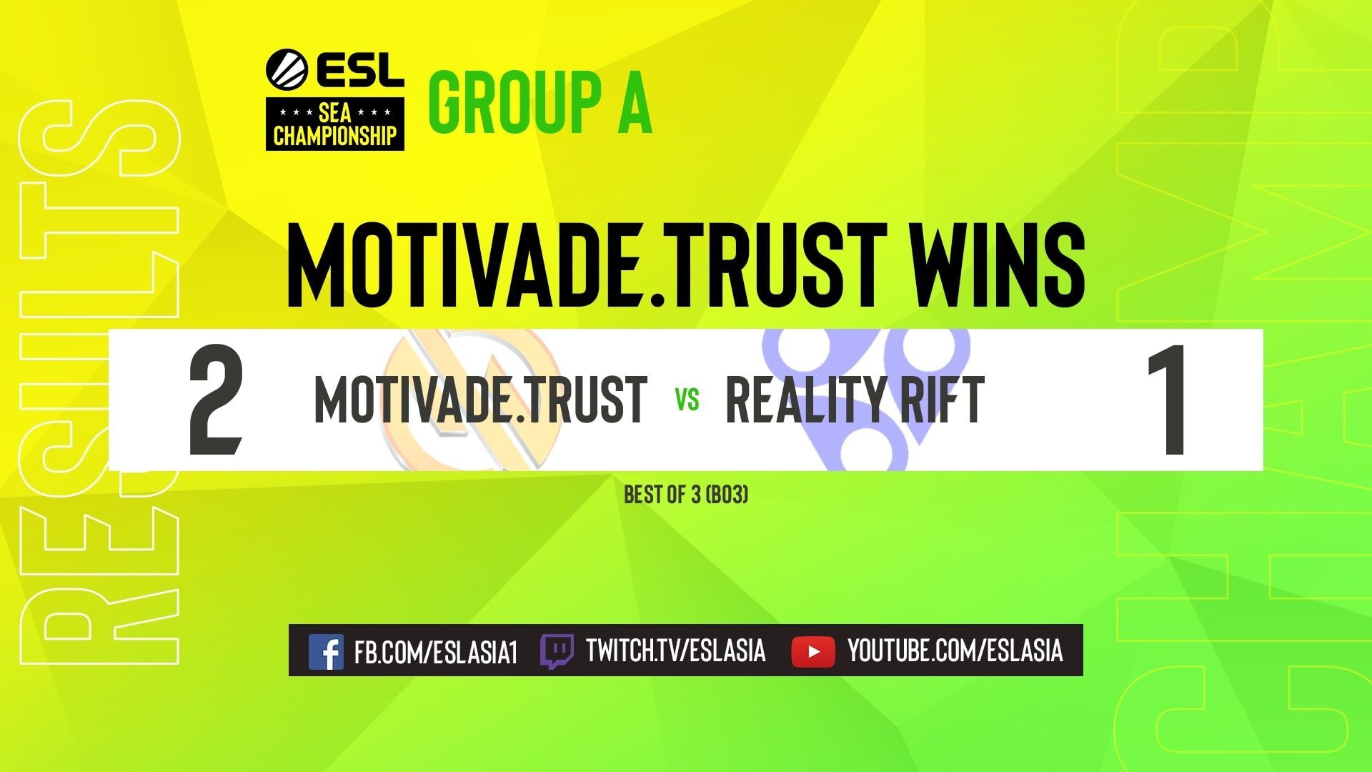 ไทยทำได้! Trust เฉือน Reality Rift 2-1 ประเดิม ESL SEA Championship ...